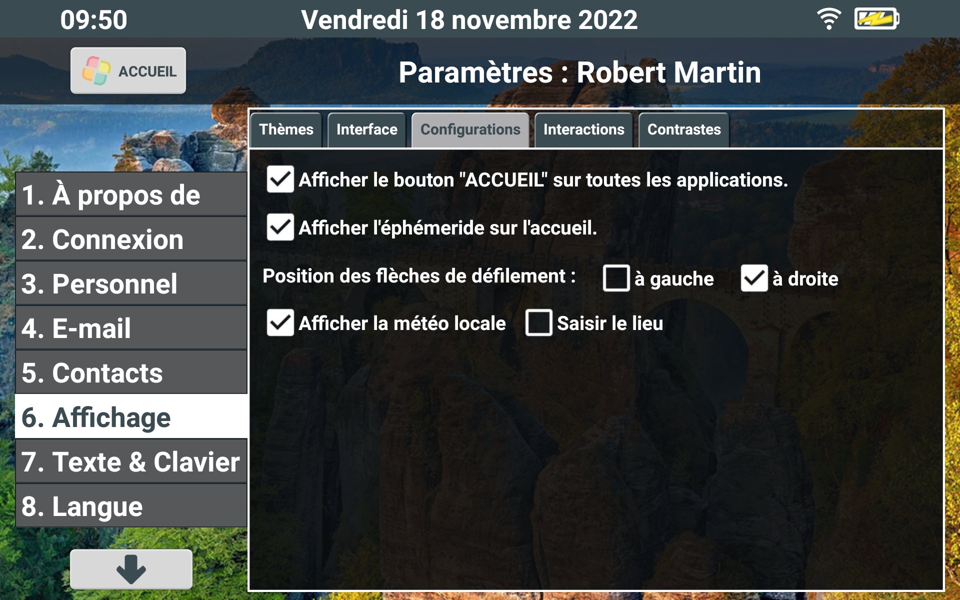 UNE INTERFACE CLAIRE ET ADAPTÉE - Facilotab