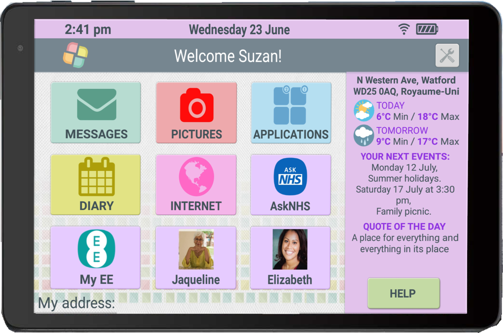 A CLEAR AND ADAPTED INTERFACE - Facilotab